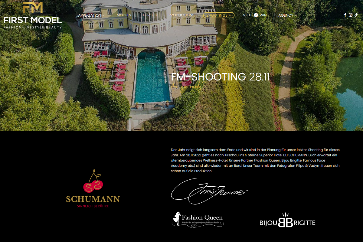 FIRST MODEL Fotoshooting im Hotel BEI SCHUMANN